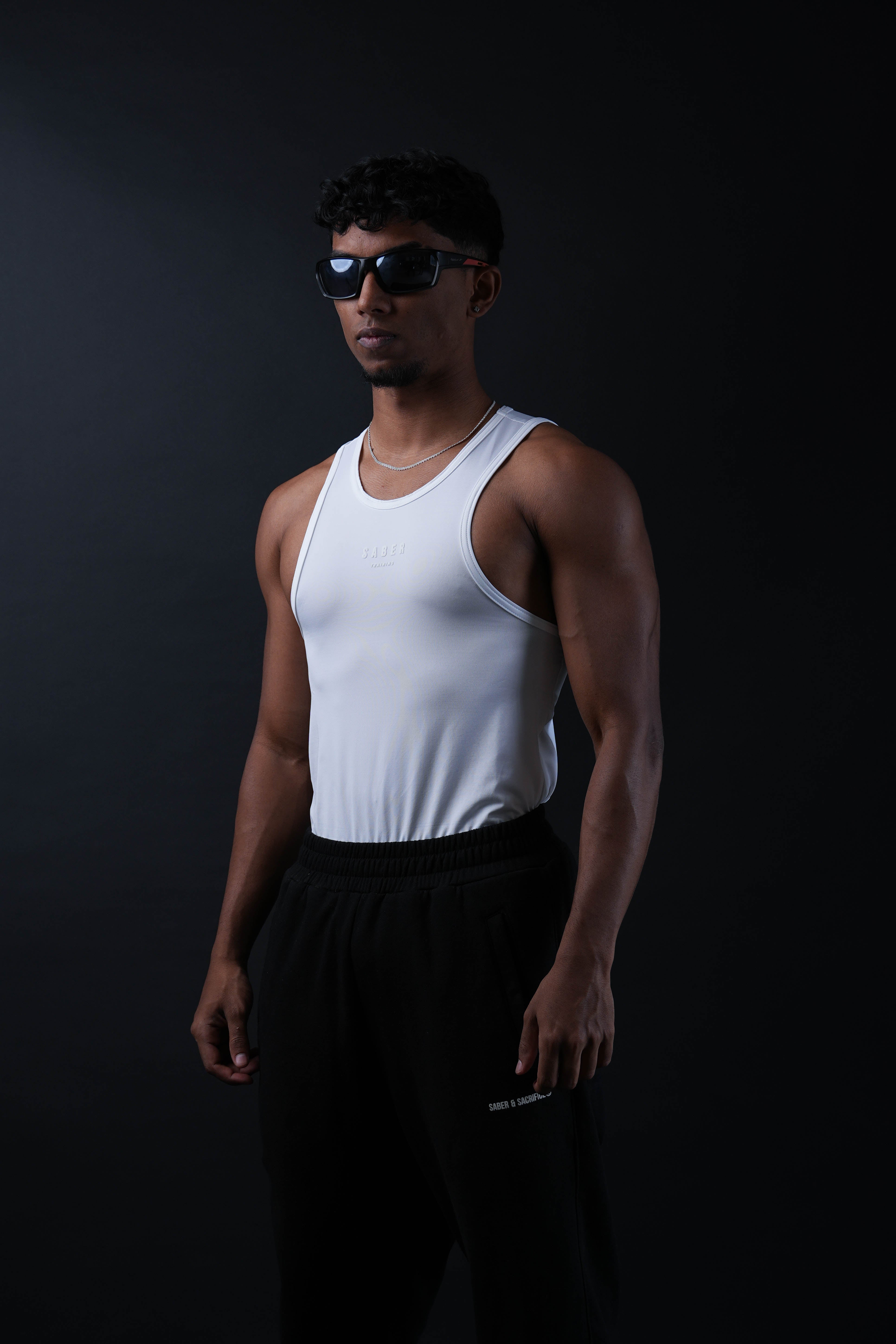 Saber Training Muscle Tank [White] – Saber And Sacrifice