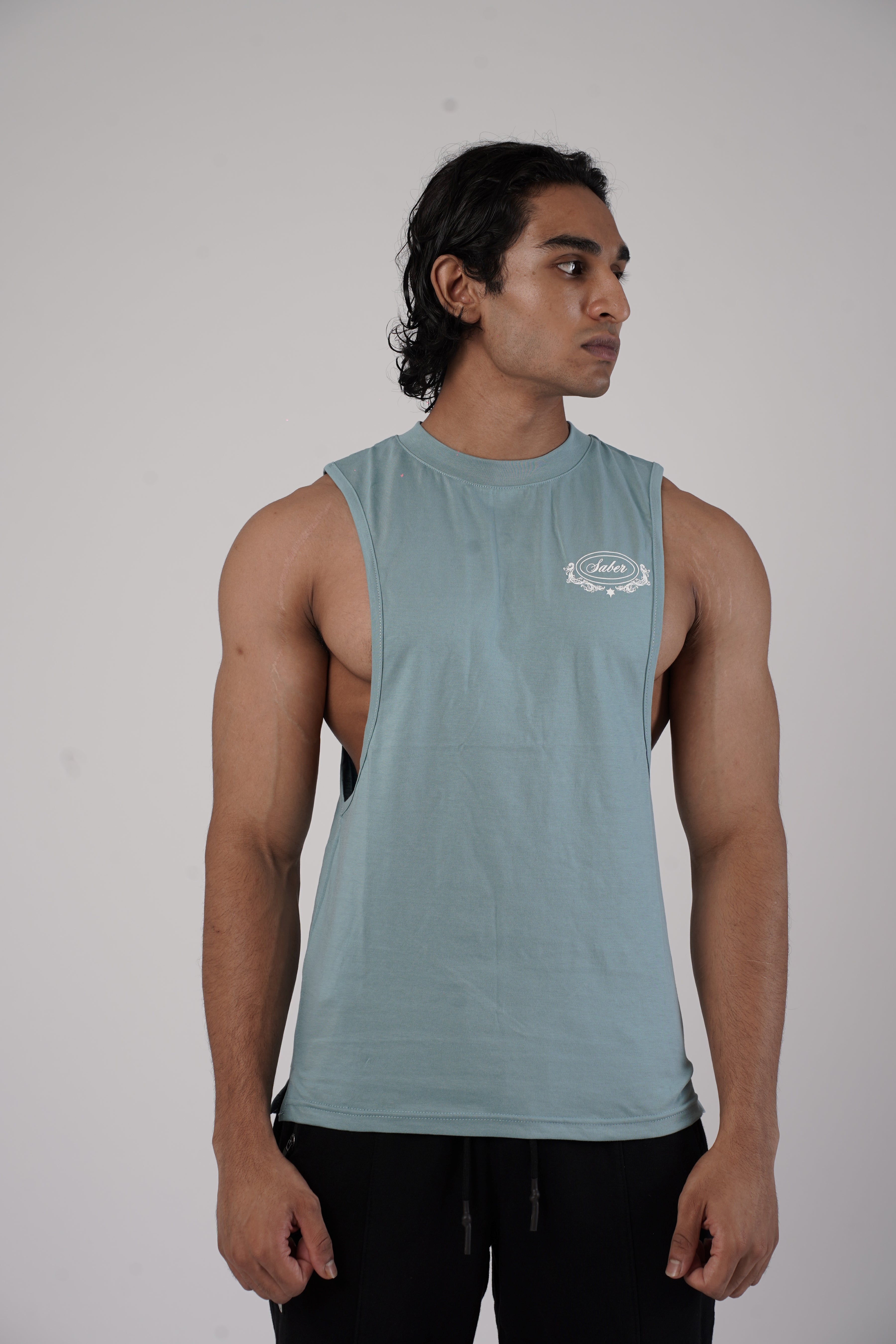 Ornamental Muscle Tee [BLUE TURQUOISE] – Saber And Sacrifice